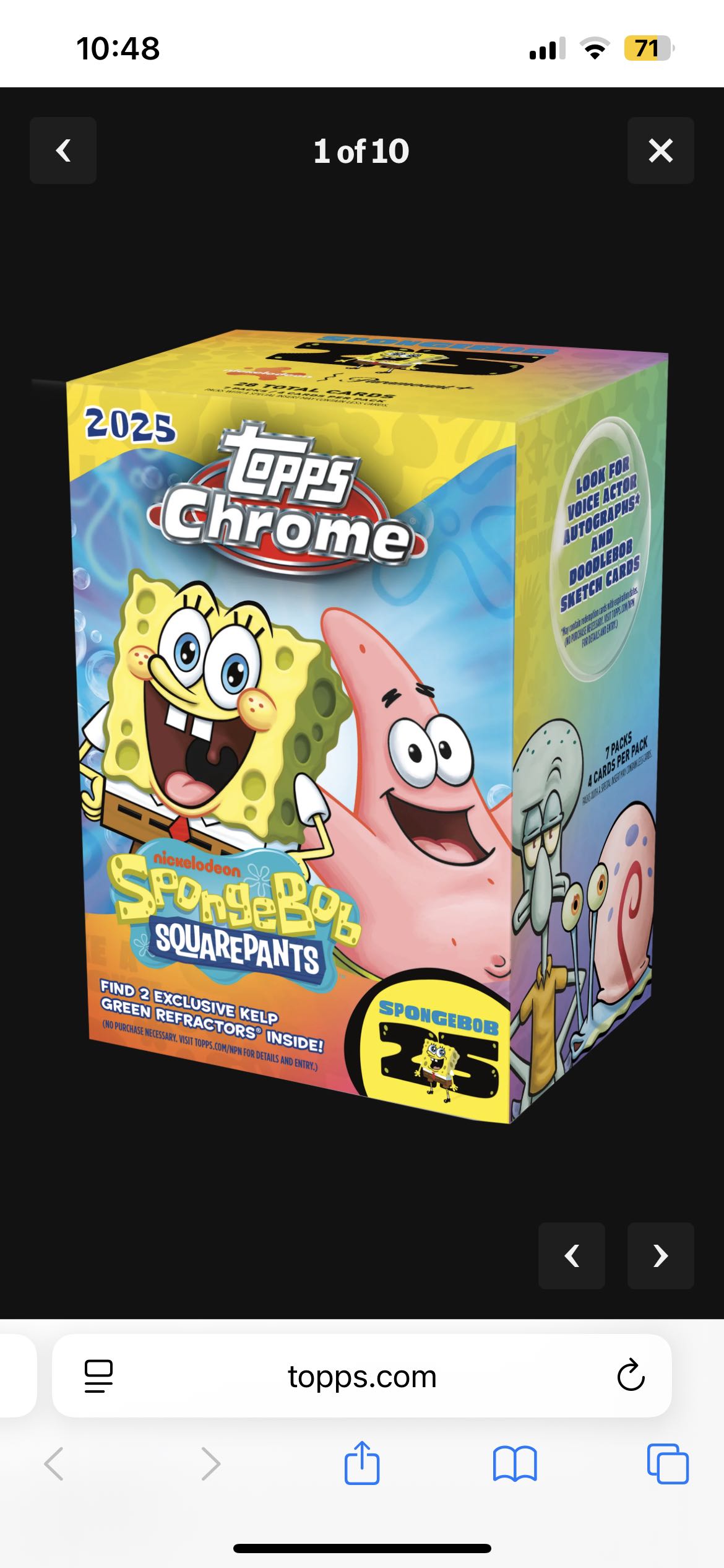 Topps Chrome SpongeBob Blaster Box