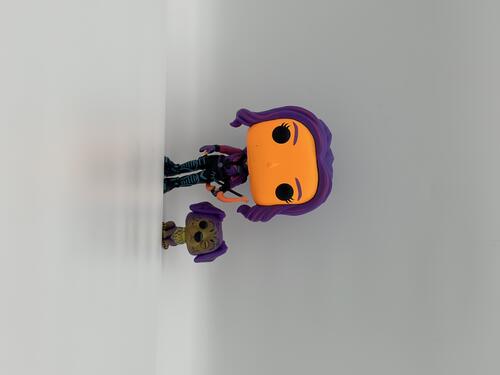 Kate bishop with lucky the pizza dog
